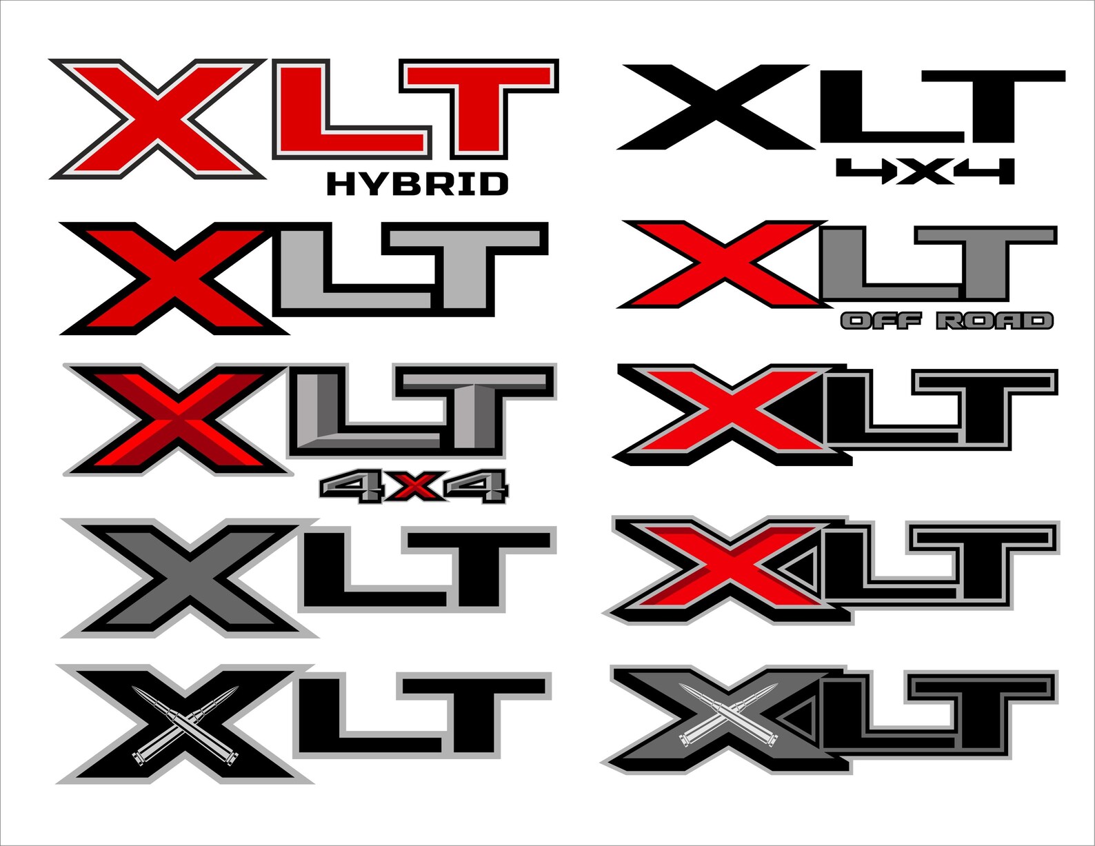Ford Truck off Road Stx, Xlt, Sport, Awd, Fwd Bedside Badges Stickers ...