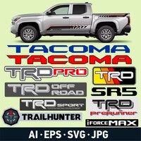 Toyota Tacoma TRD 2021 Pickup Truck SVG/EPS Outline - Printable, Cricut ...