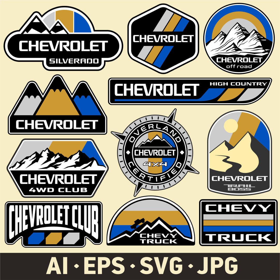 Chevrolet Truck Pick up Stickers Decals SVG Bundle. Chevy Silverado ...