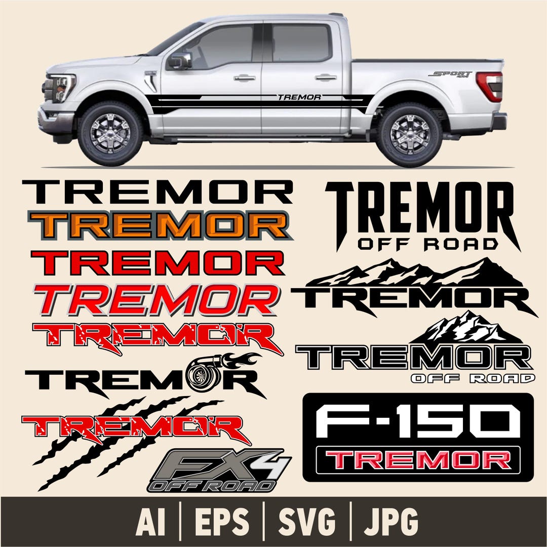 Truck Pick up Ford F-150 Tremor Stripes Decals Design SVG Bundle. off ...