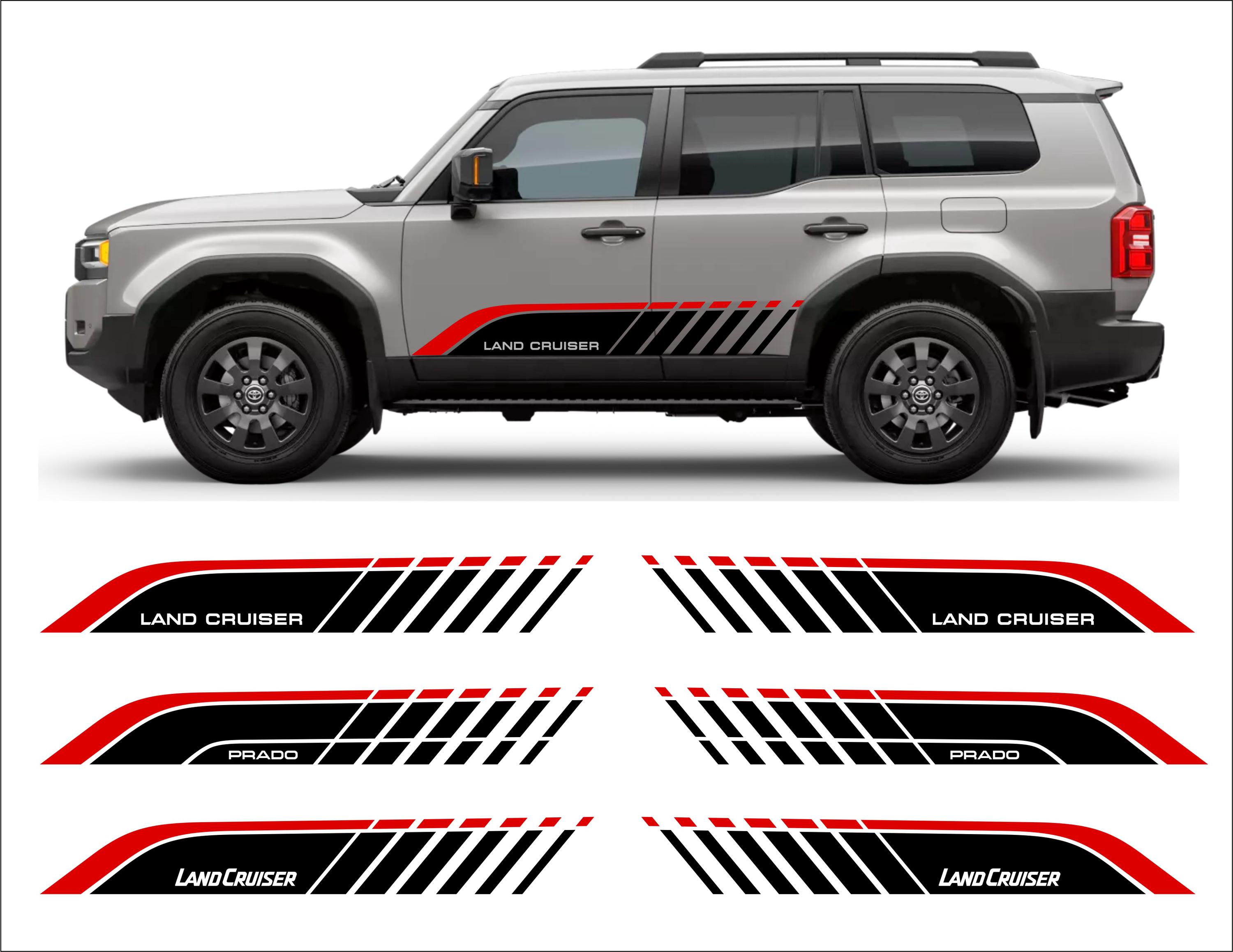 Toyota Land Cruiser Prado Crossover Truck Side Door Body Stripe Decals ...