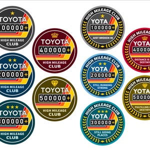 Toyota Truck Pick up Stickers Mile SVG Bundle. High Mileage Club Badges ...