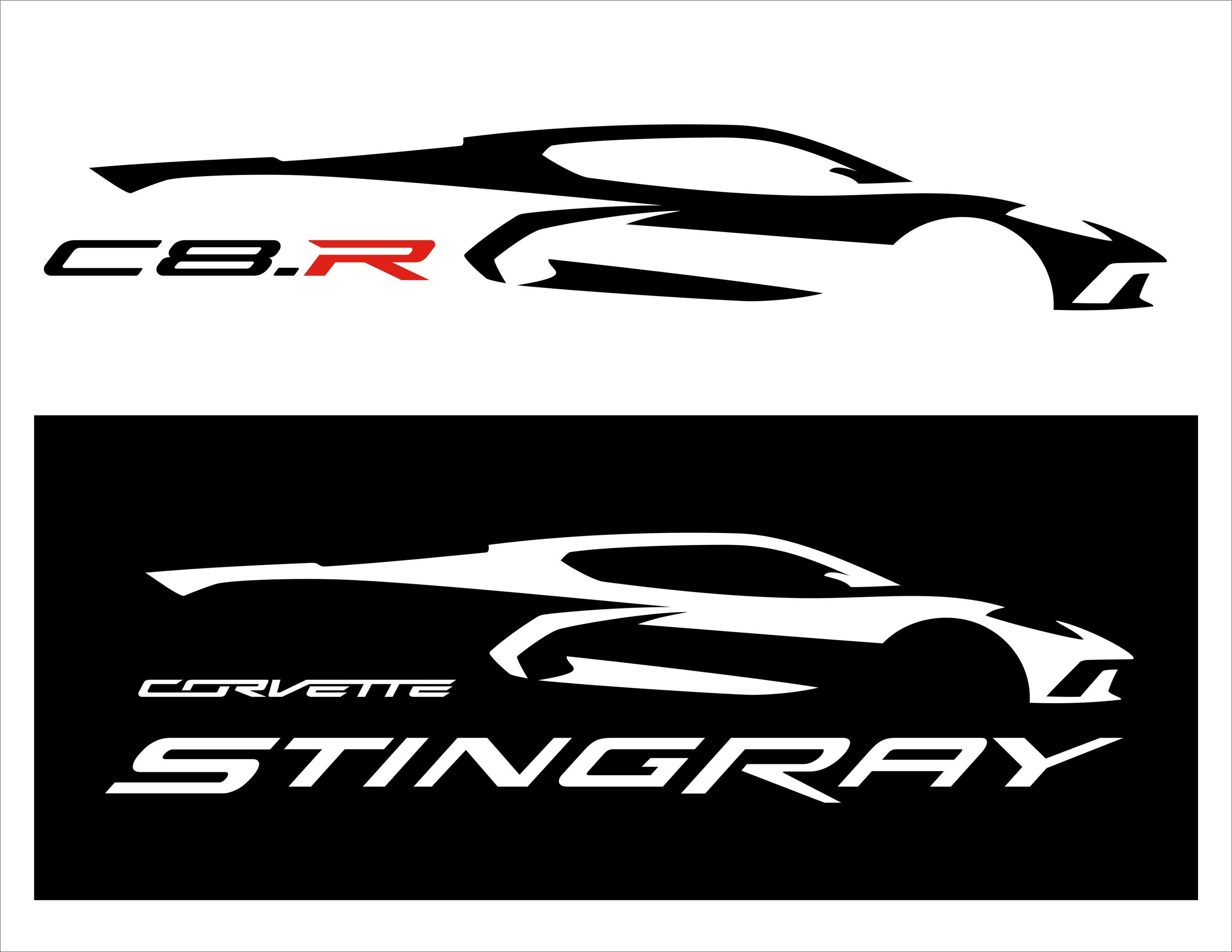 Chevrolet Corvette C8 Z06, Stingray Silhouettes SVG Bundle. Classic ...