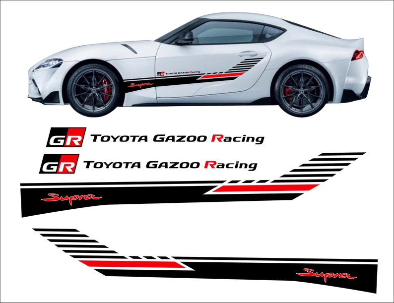 Toyota Gazoo Racing Tgr Supra Side Door Sport Stripes Decal SVG Bundle ...