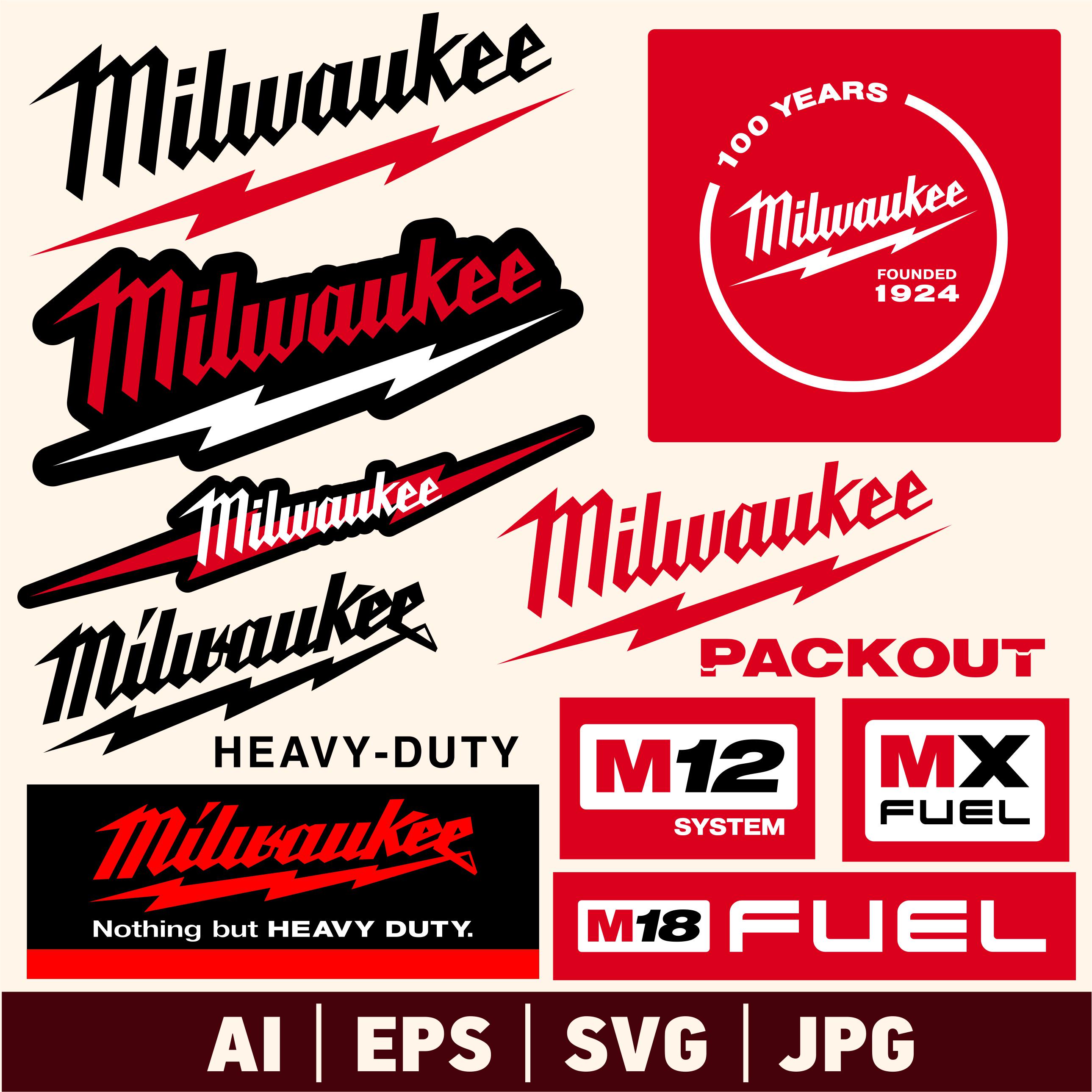 Milwaukee Electric Power Tools SVG Bundle for DIY Projects for Workshop ...