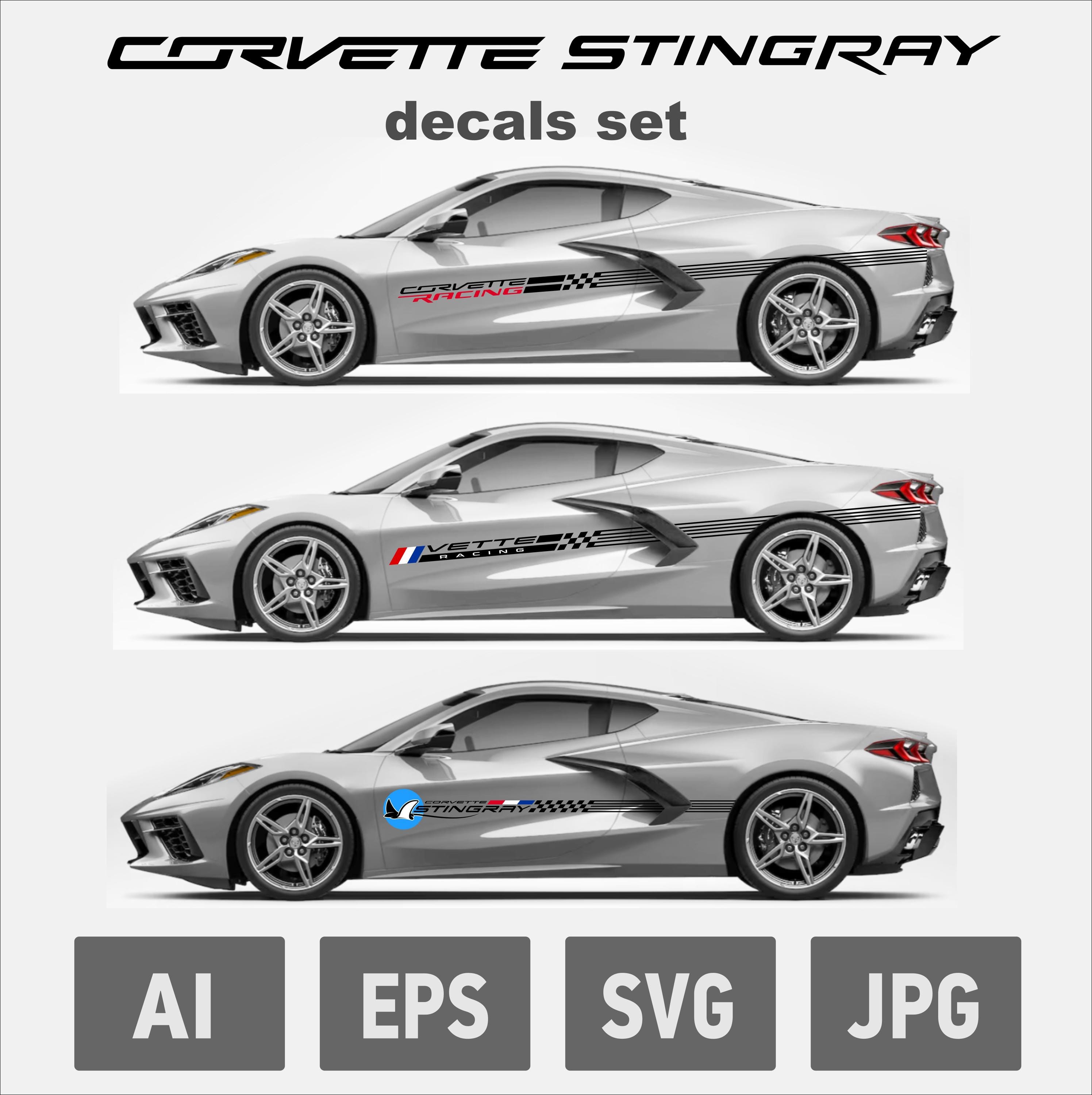 Chevrolet Corvette Stingray C8 Side Body, Door Sport Racing Stripe ...