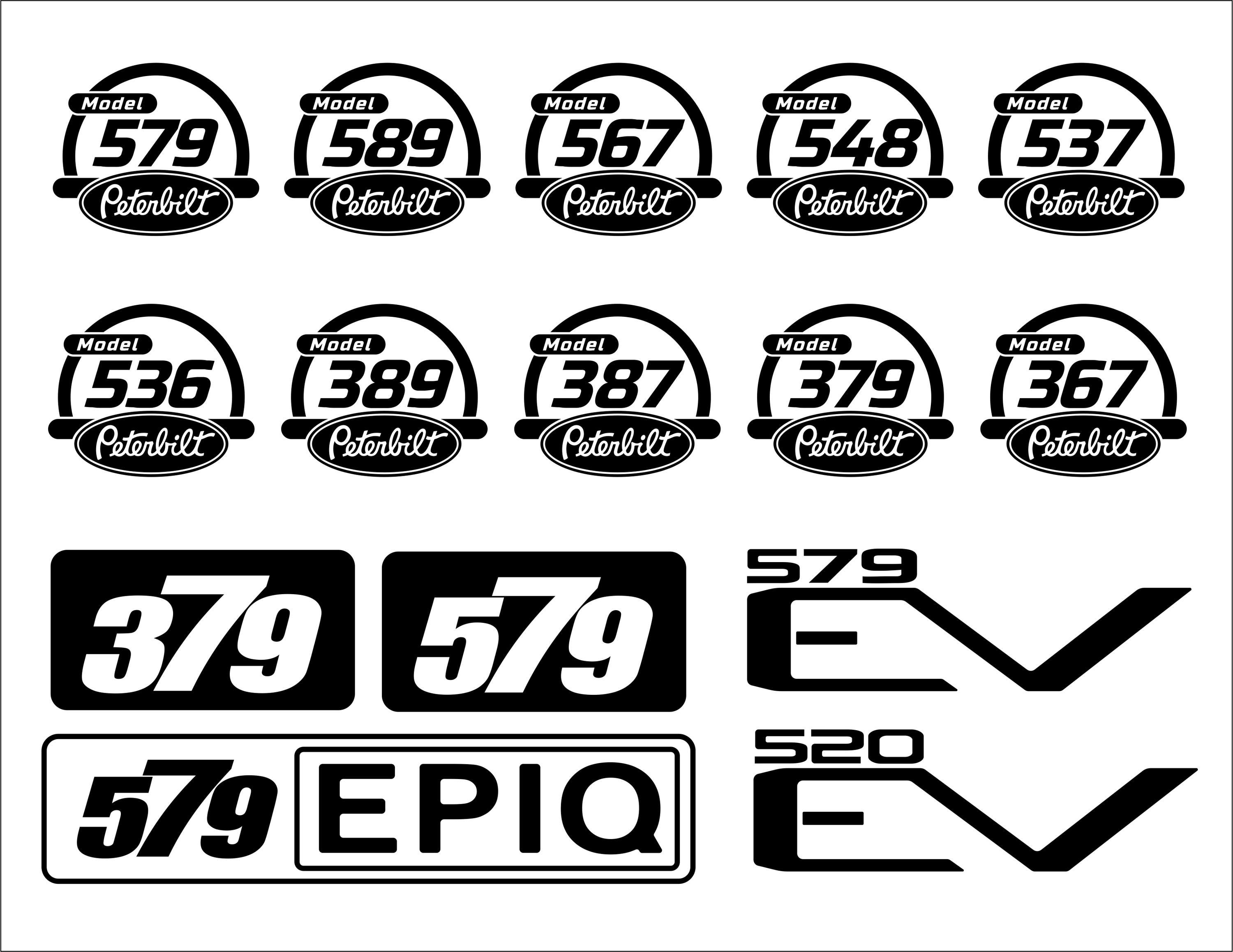 Truck Peterbilt Design Elements, Badges, Stickers SVG Bundle. Retro ...