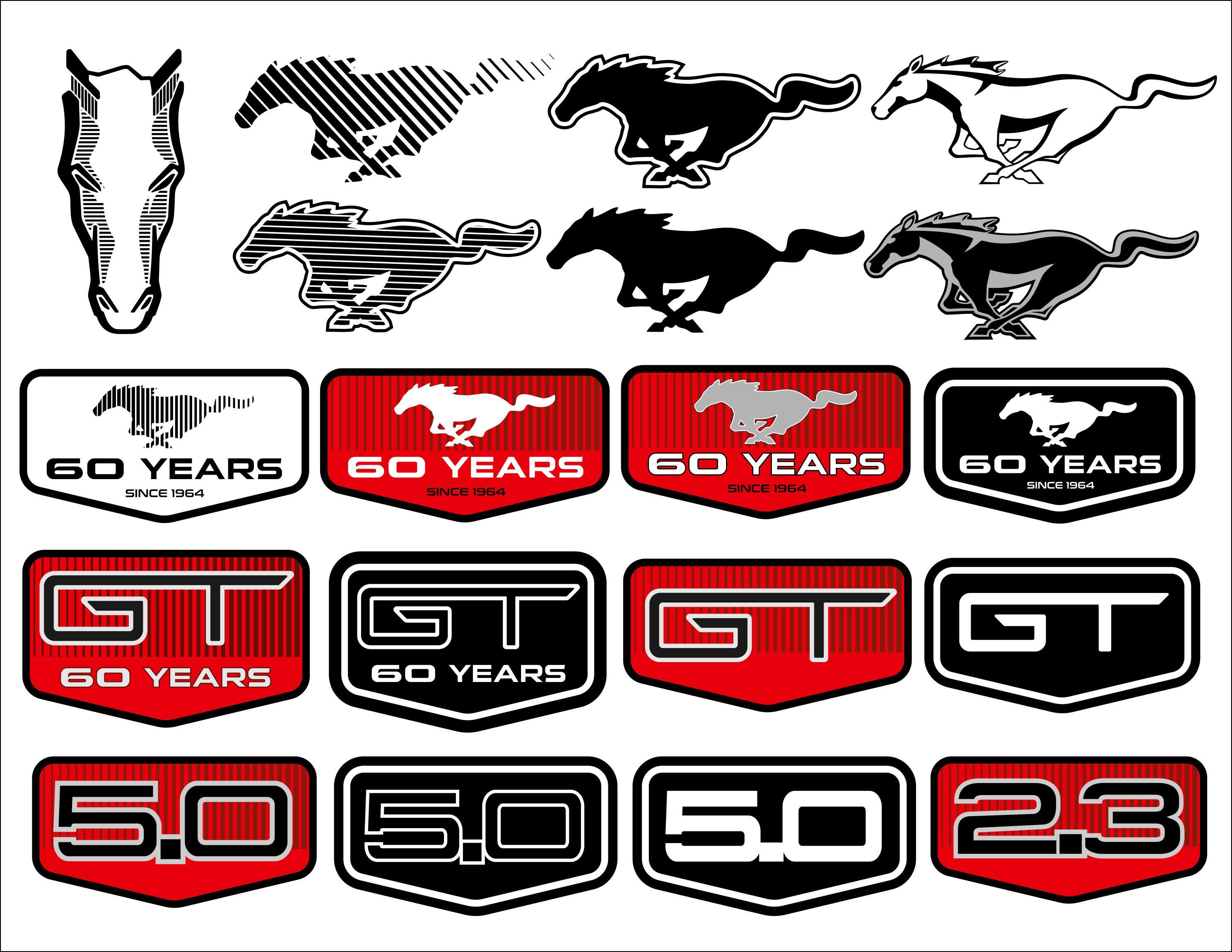 Ford Mustang (7 Gen) SVG Bundle. Racing Sport Stripes Body Decal Design ...