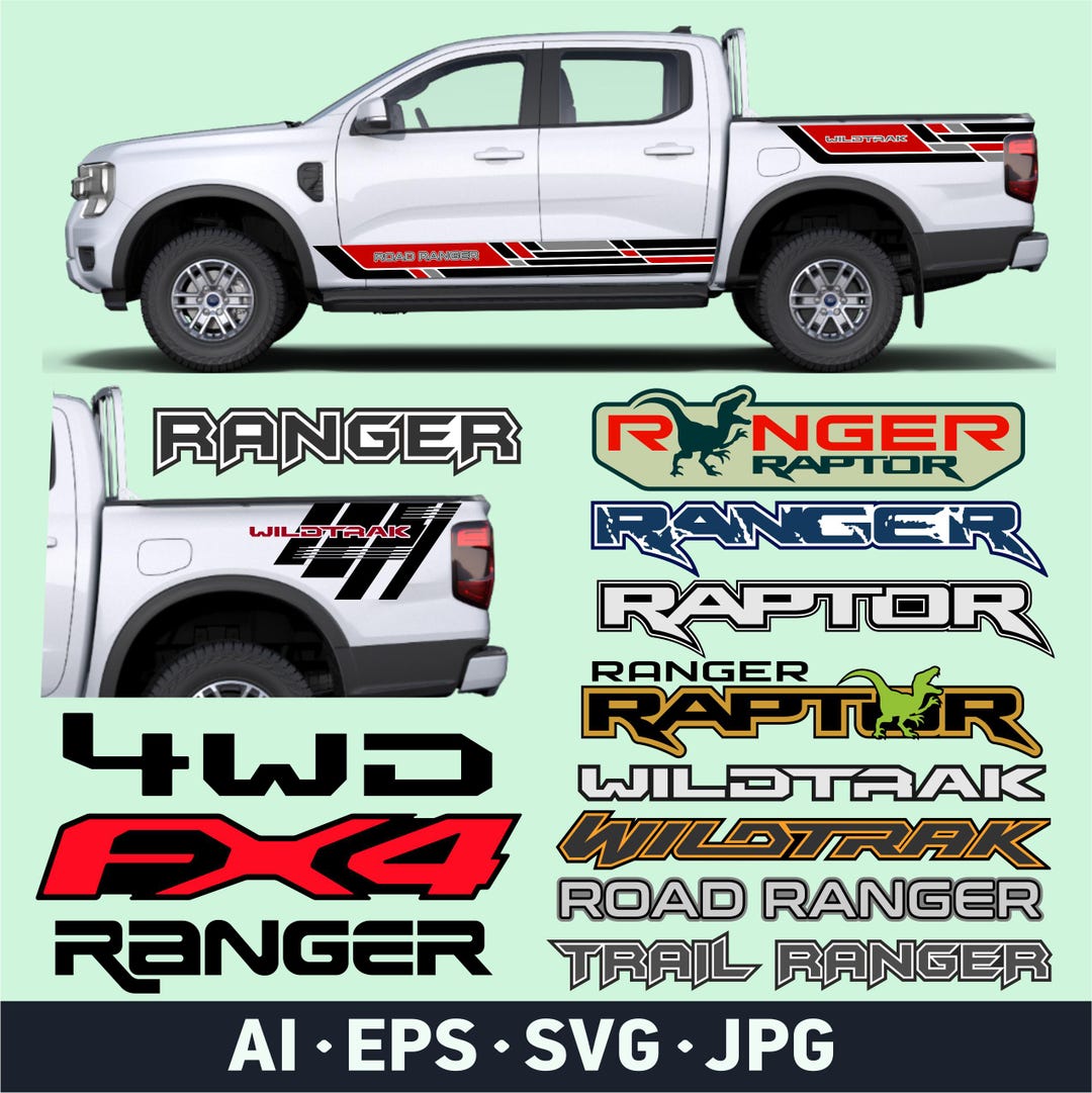 Ford Truck Ranger off Road Stripes Decals SVG Bundle. Pick up Raptor ...