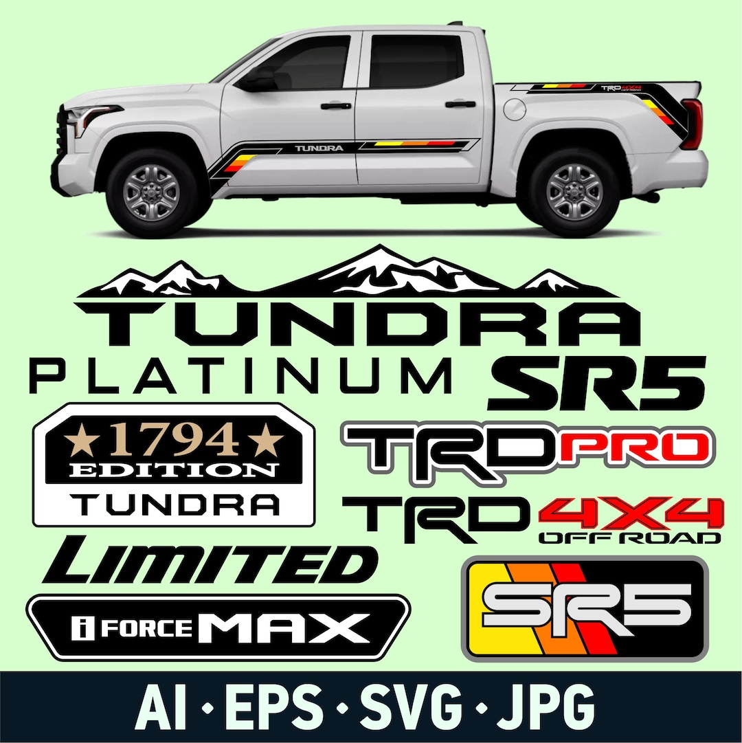 Toyota Tundra Truck Pickup off Road Stripe Decal SVG Bundle. Platinum ...