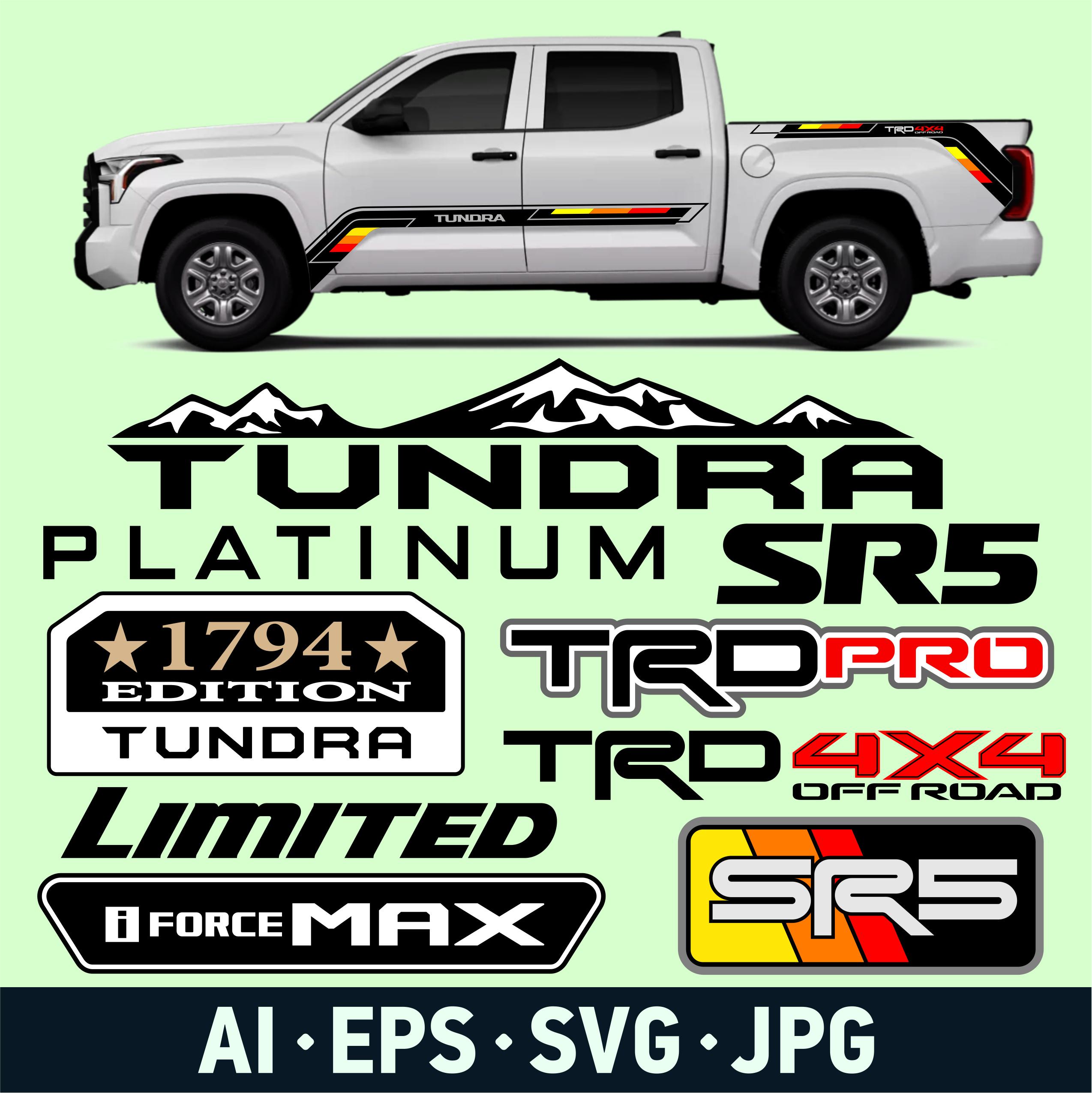 Toyota Tundra Truck Pickup off Road Stripe Decal SVG Bundle. Platinum ...