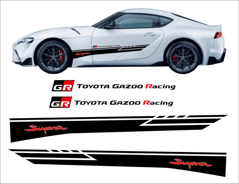 Toyota Gazoo Racing Tgr Supra Side Door Sport Stripes Decal SVG Bundle ...