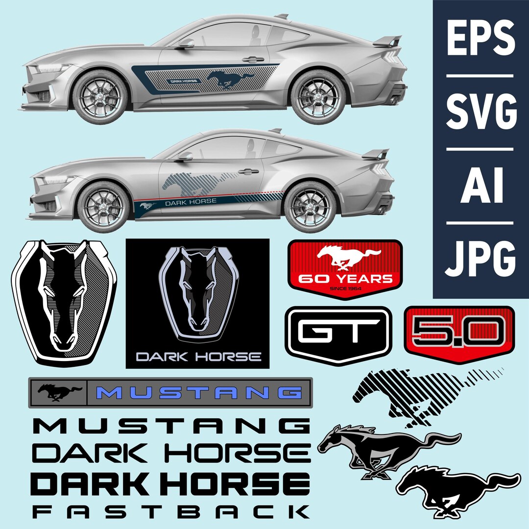 Ford Mustang (7 Gen) SVG Bundle. Racing Sport Stripes Body Decal Design ...