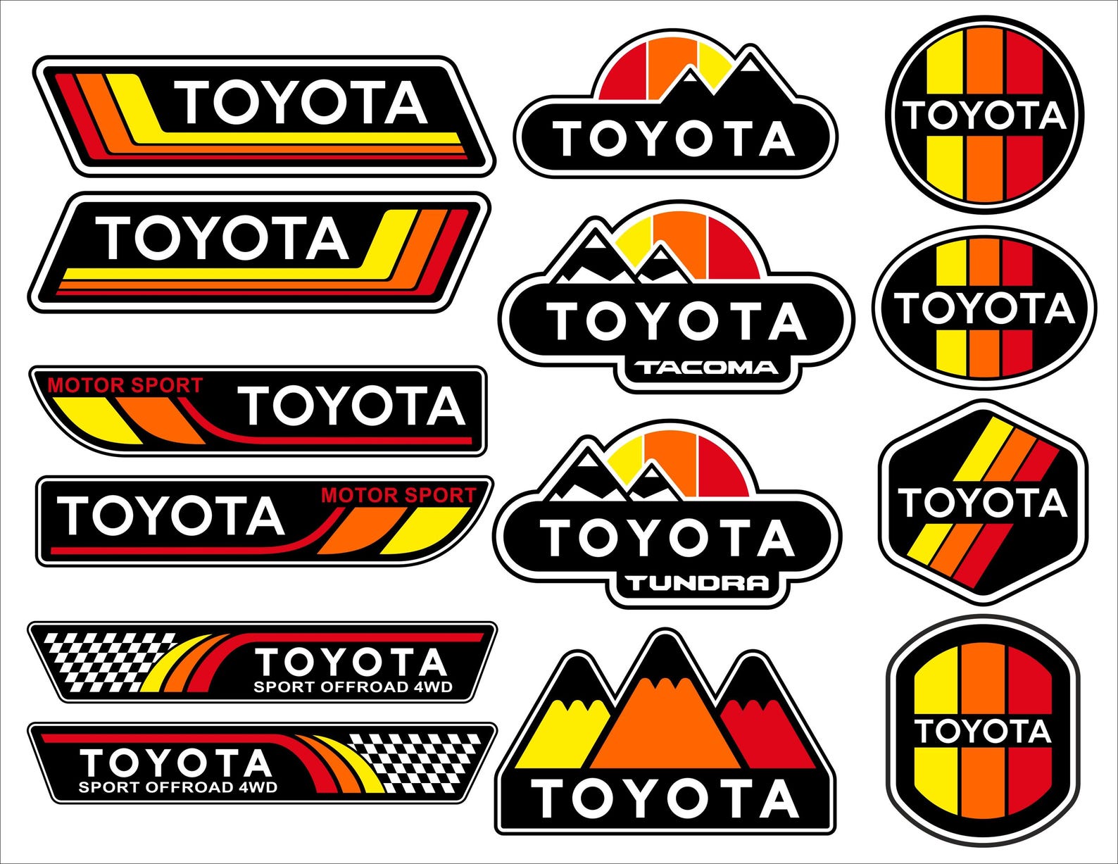 Toyota Truck Pick up Stickers Labels SVG Bundle. Overland off Road ...