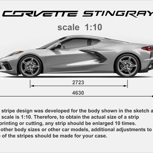 Chevrolet Corvette Stingray C8 Side Body, Door Sport Racing Stripe ...