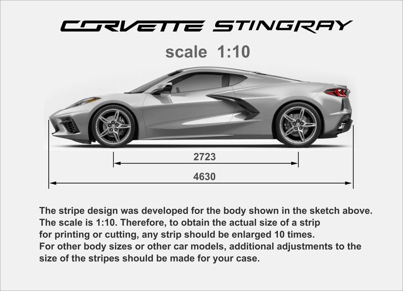 Chevrolet Corvette Stingray C8 Side Body, Door Sport Racing Stripe ...