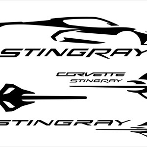 Chevrolet Corvette C8 Z06, Stingray Silhouettes SVG Bundle. Classic ...
