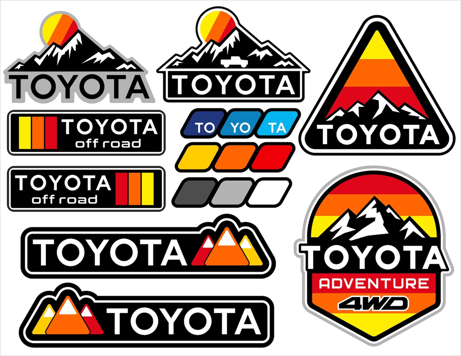 Toyota Truck Pick up Stickers Labels SVG Bundle. Overland off Road ...