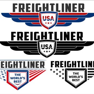 Truck Freightliner Design Elements, Badges, Stickers SVG Bundle. Retro ...