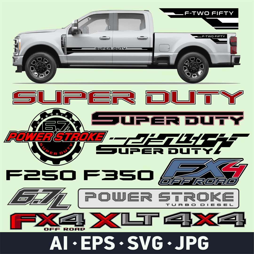 Ford Truck Super Duty Side Stripes Decal SVG Bundle. Pick up Power ...