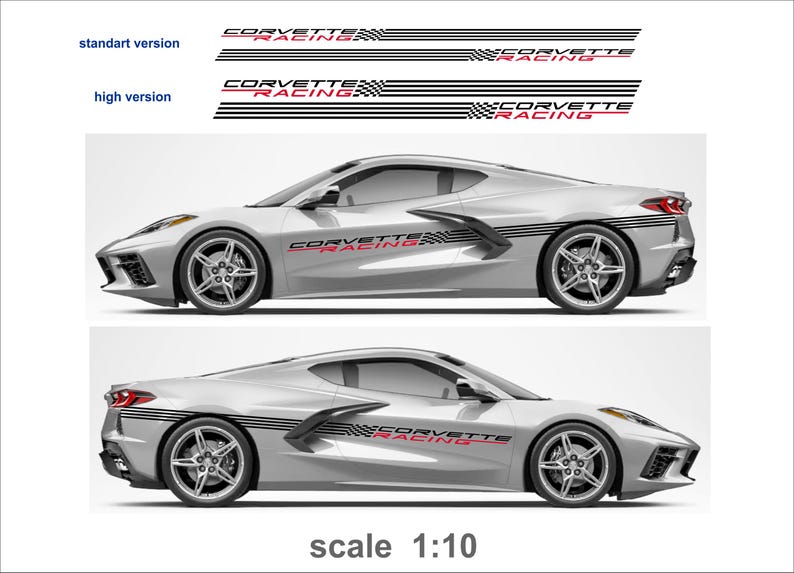 Chevrolet Corvette Stingray C8 Side Body, Door Sport Racing Stripe ...