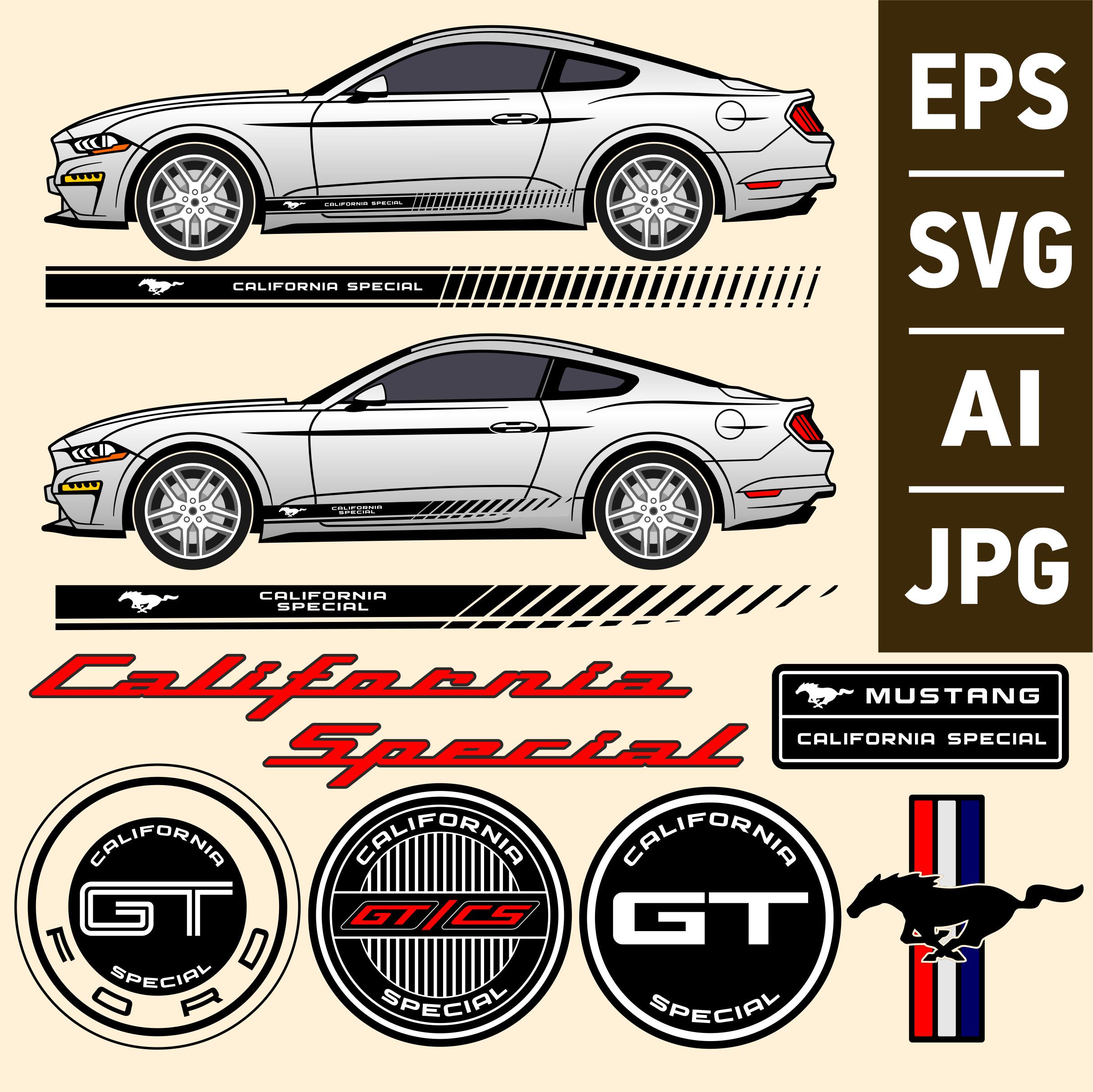 Ford Mustang 6 Gen SVG Bundle. Classic American Sport GT Muscle Car ...