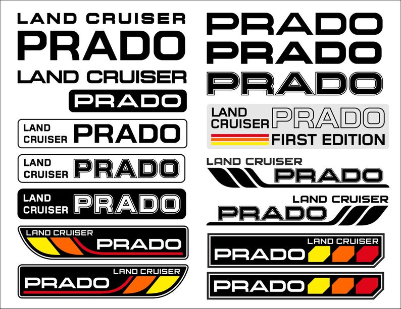 Toyota Land Cruiser Prado Crossover Truck Side Door Body Stripe Decals ...