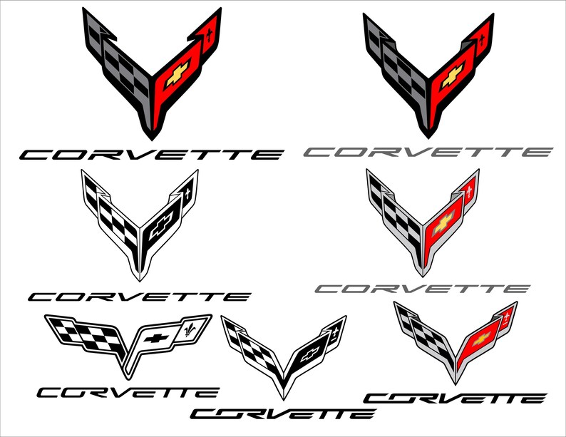 Chevrolet Corvette C8 Z06, Stingrey, Scull, ZR1 Badges SVG Bundle ...