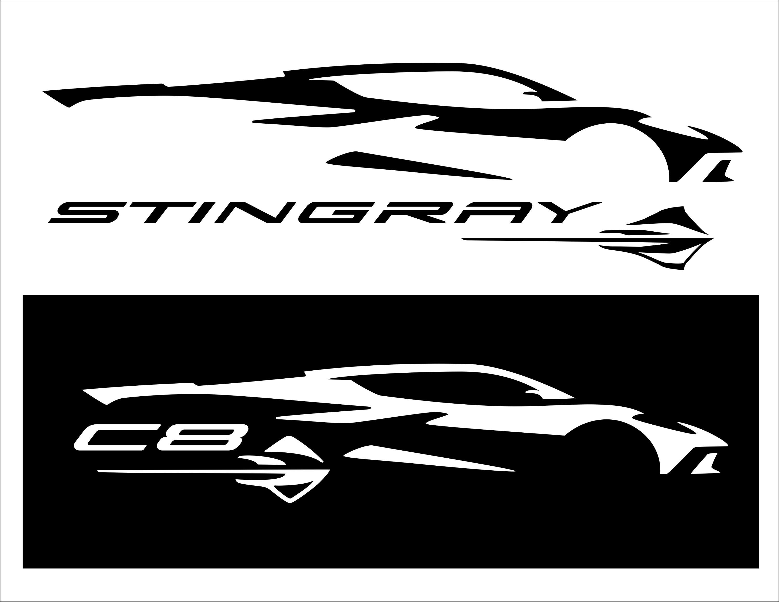 Chevrolet Corvette C8 Z06, Stingray Silhouettes SVG Bundle. Classic ...