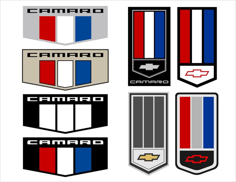 Chevrolet Camaro Grill, Fender, Door Badges SVG Bundle. Panther ...