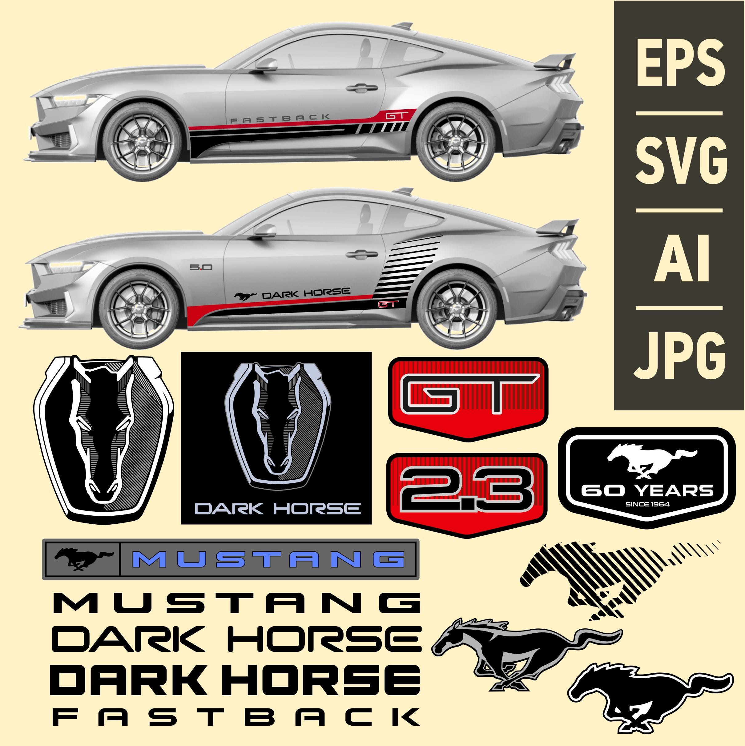 Ford Mustang (7 Gen) SVG Bundle. Racing Sport Stripes Body Decal Design ...