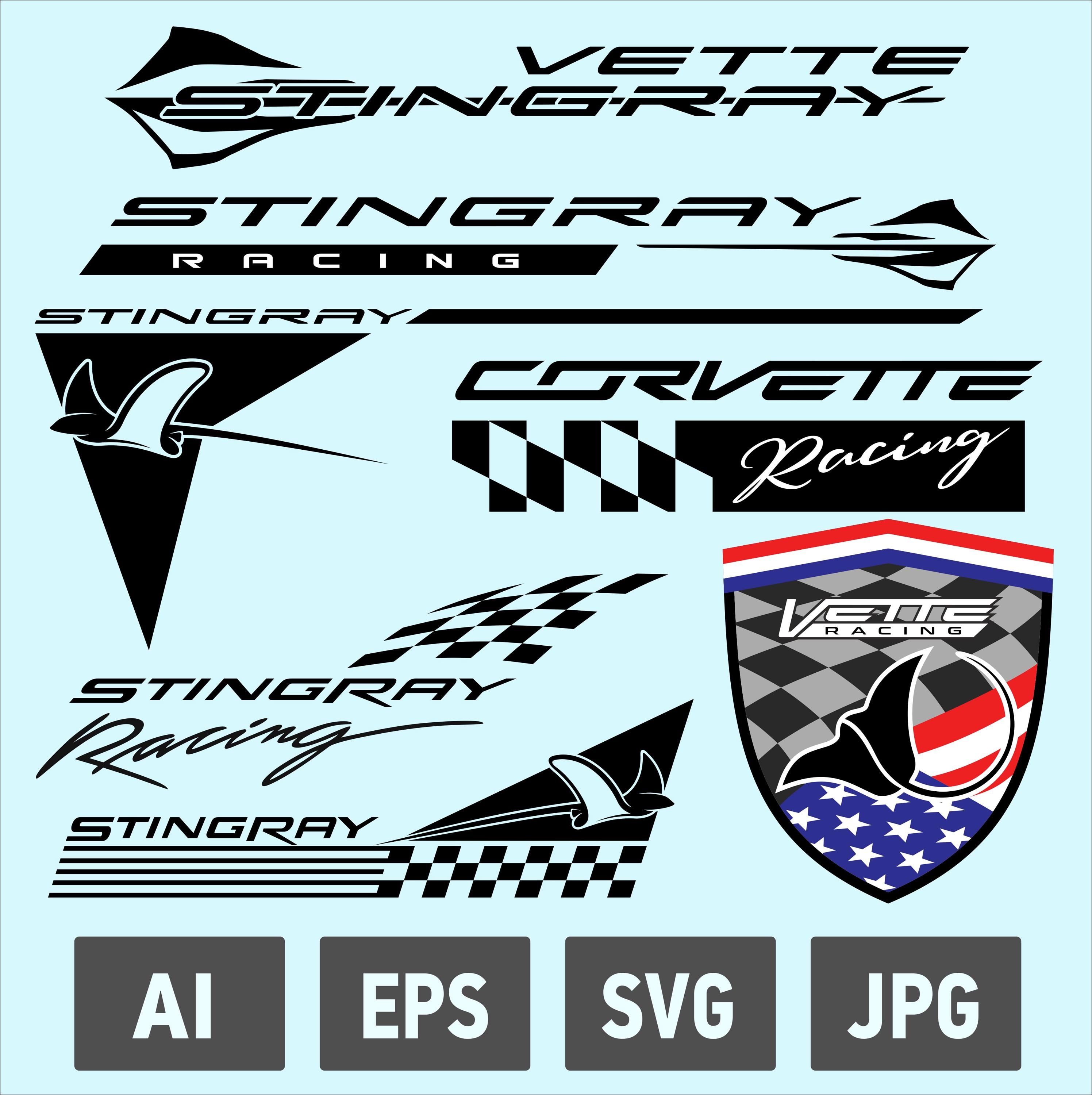 Chevrolet Corvette Stingray C8 Body Door Fender Craft Badges Stickers ...