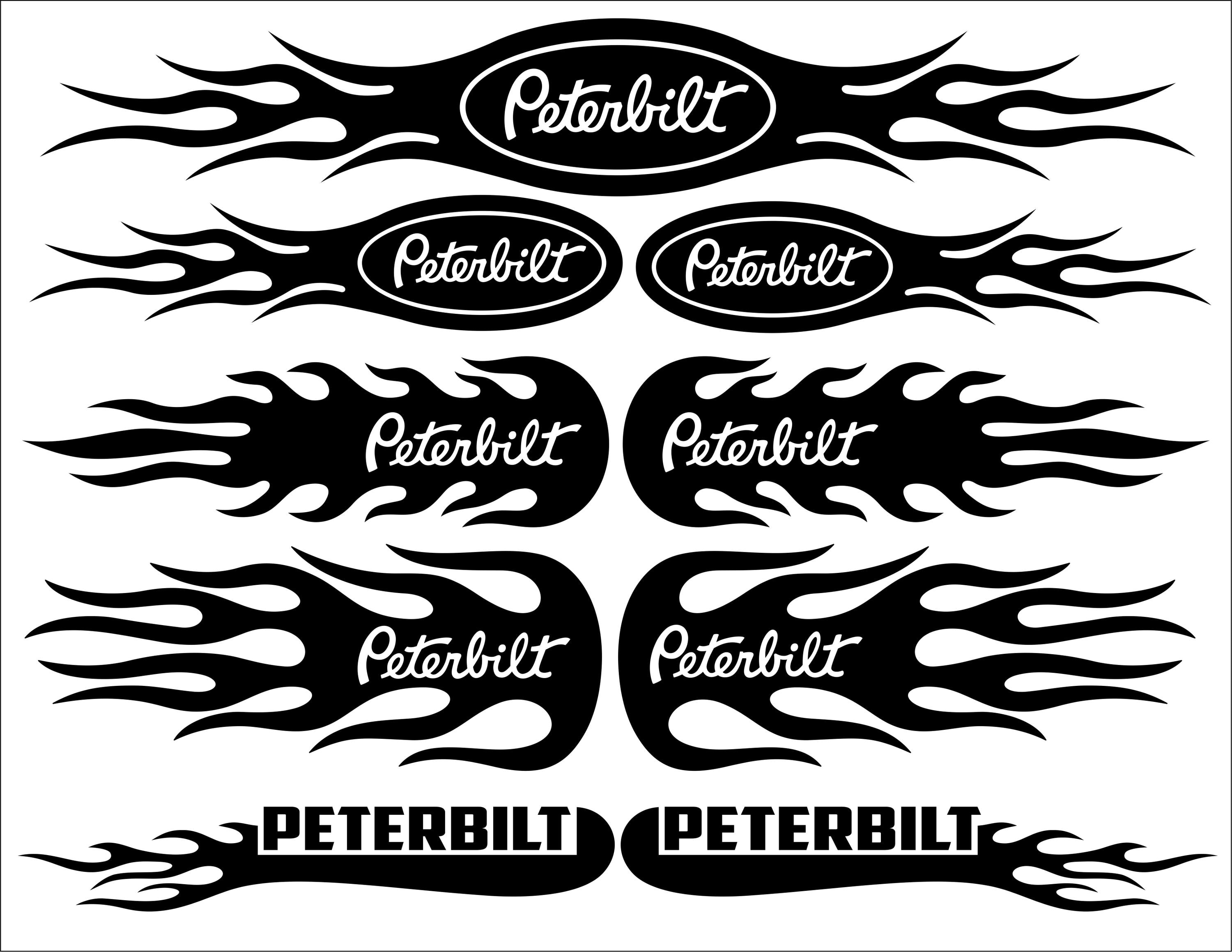 Truck Peterbilt Design Elements, Badges, Stickers SVG Bundle. Retro ...