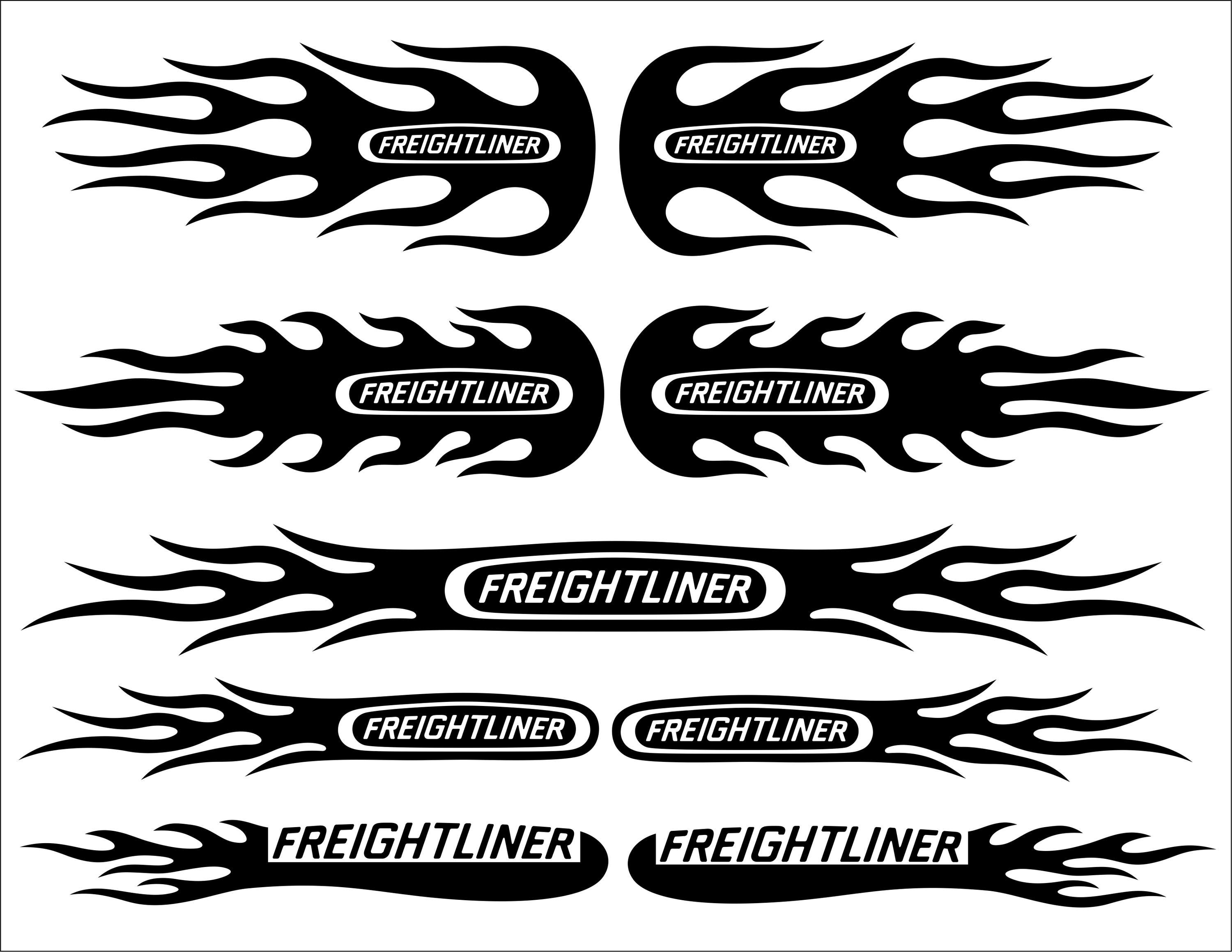 Truck Freightliner Design Elements, Badges, Stickers SVG Bundle. Retro ...