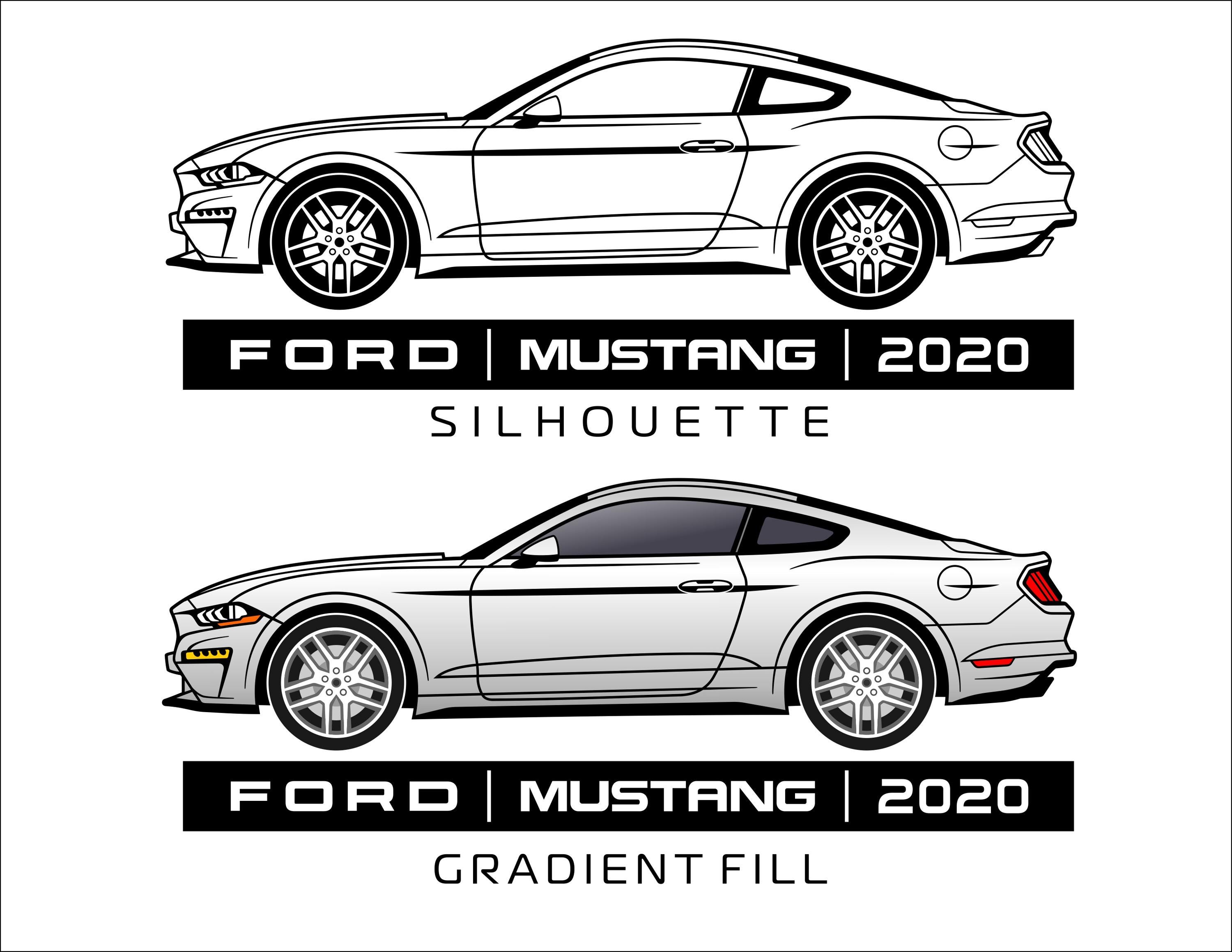 Ford Mustang 6 Gen SVG Bundle. Classic American Sport GT Muscle Car ...