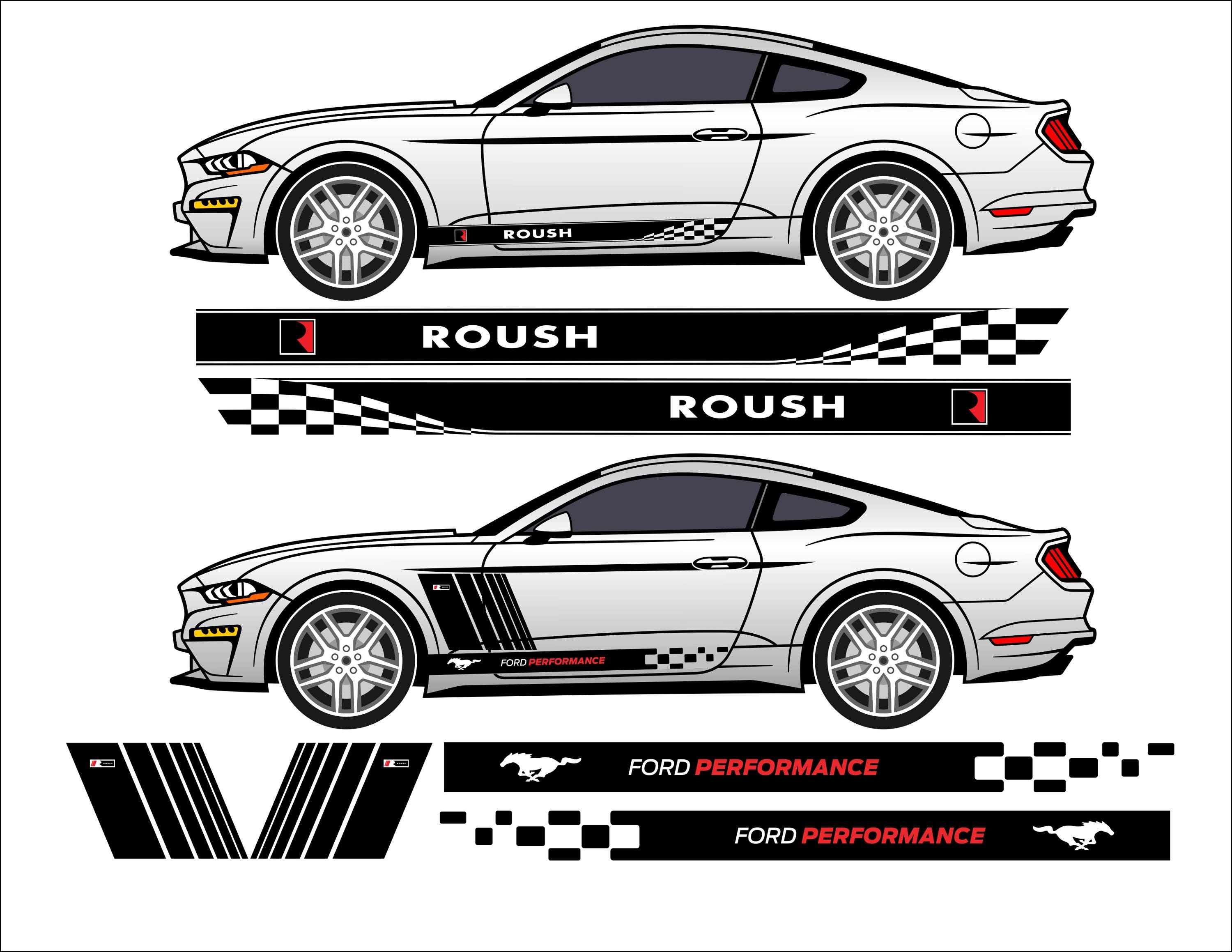 Ford Mustang 6 Gen SVG Bundle. American Muscle Car. ROUSH Performance ...