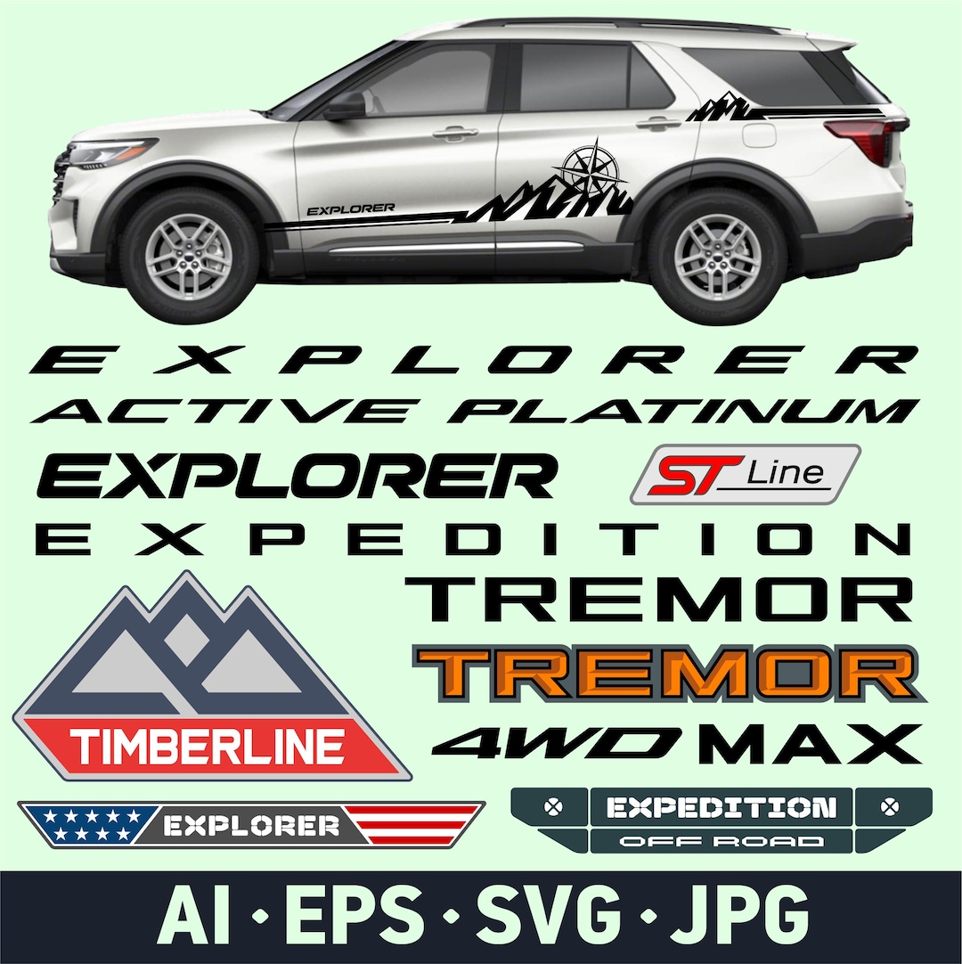 SUV Ford Explorer Expedition Stripes Decals Design SVG Bundle ...