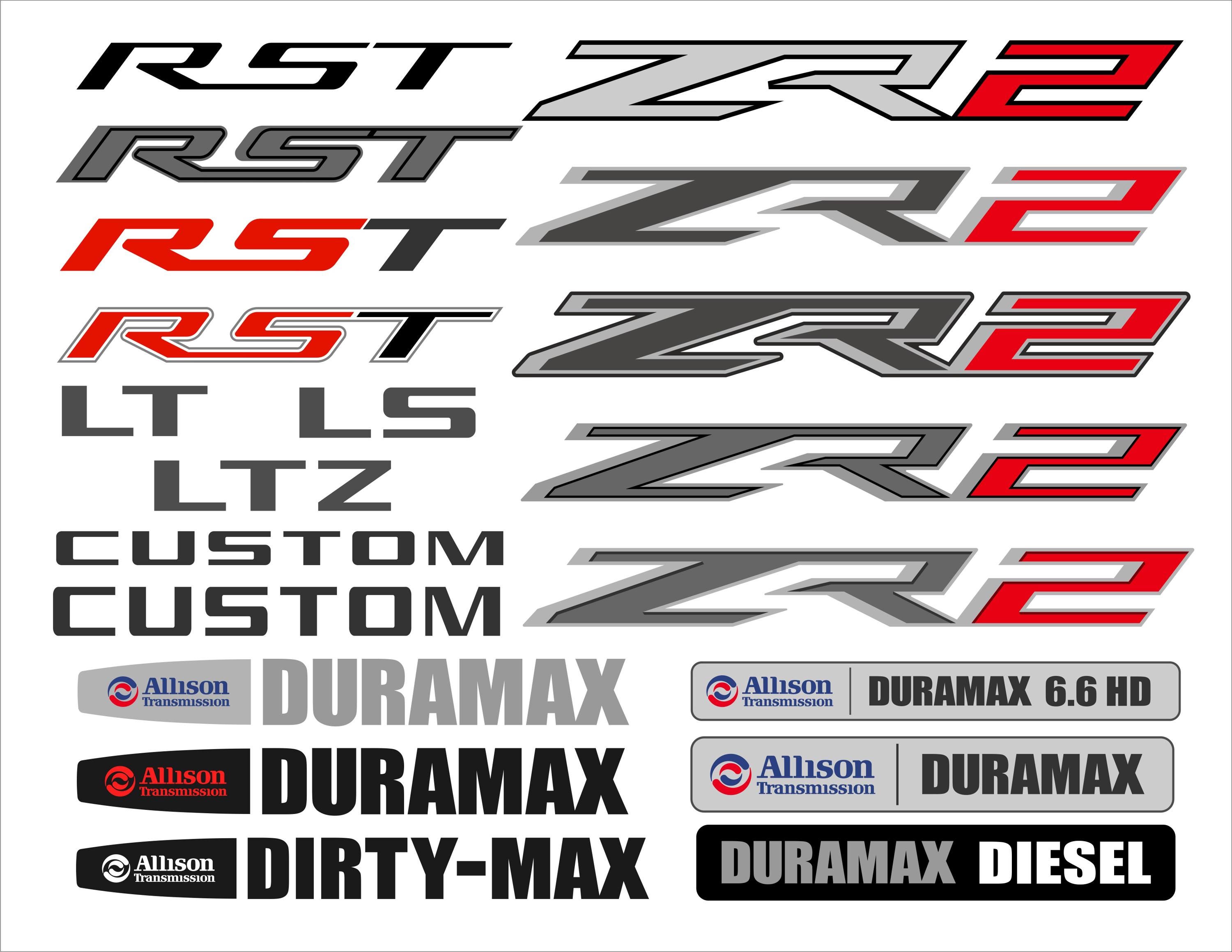 Chevy Truck Pick up Silverado Colorado Decals SVG Bundle. Chevrolet ...