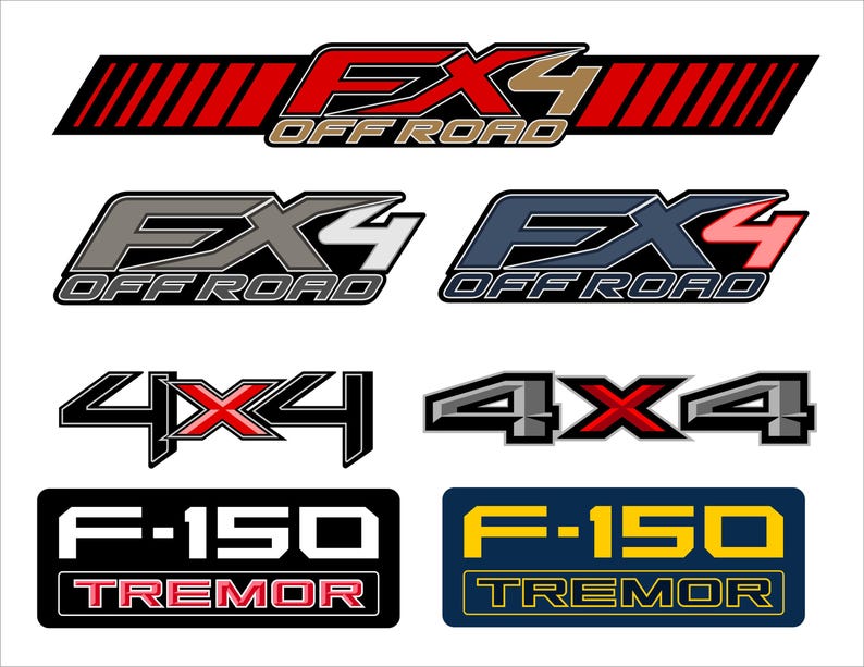 Truck Pick up Ford F-150 Tremor Stripes Decals Design SVG Bundle. off ...