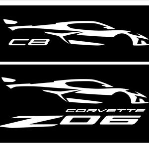 Chevrolet Corvette C8 Z06, Stingray Silhouettes SVG Bundle. Classic ...