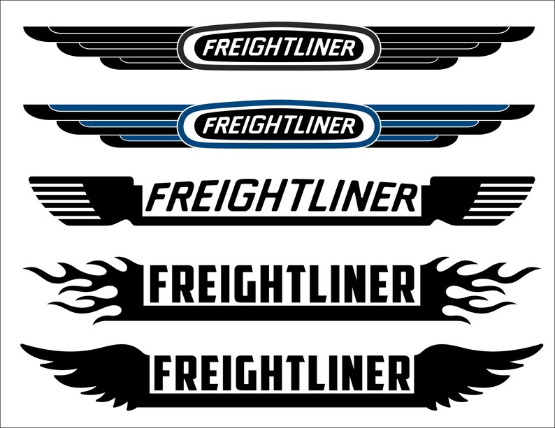 Truck Freightliner Design Elements, Badges, Stickers SVG Bundle. Retro ...