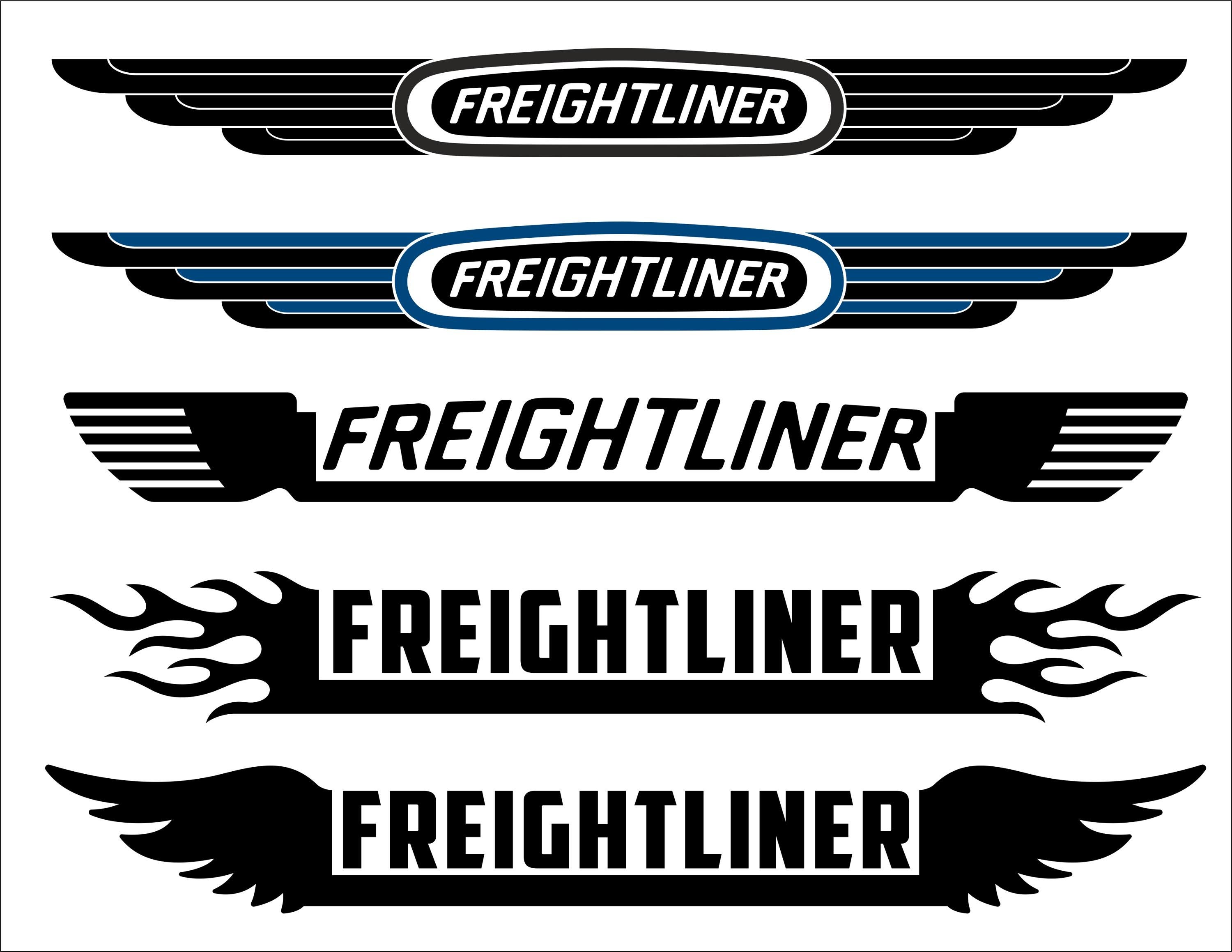 Truck Freightliner Design Elements, Badges, Stickers SVG Bundle. Retro ...