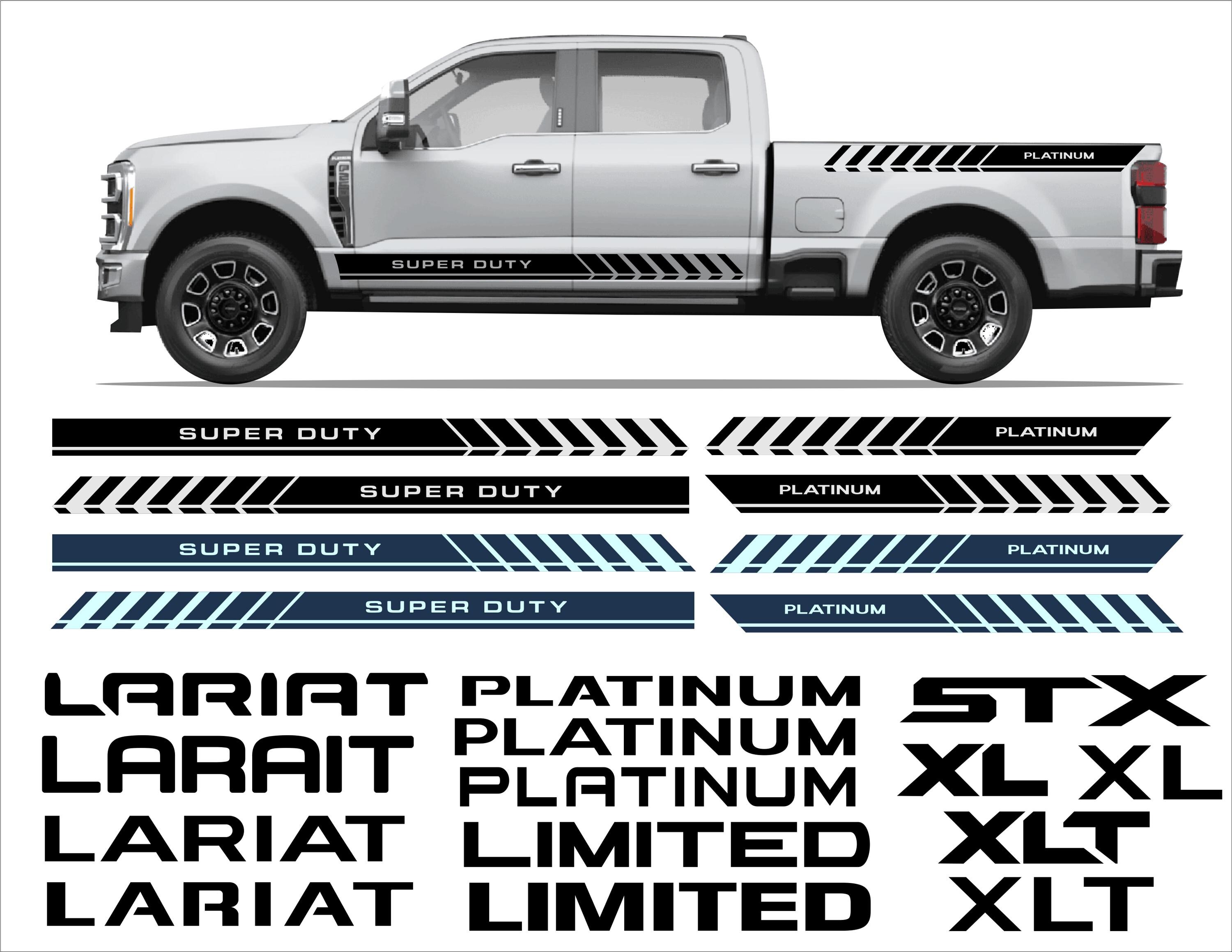 Ford Truck Super Duty Side Stripes Decal SVG Bundle. Pick up Power ...