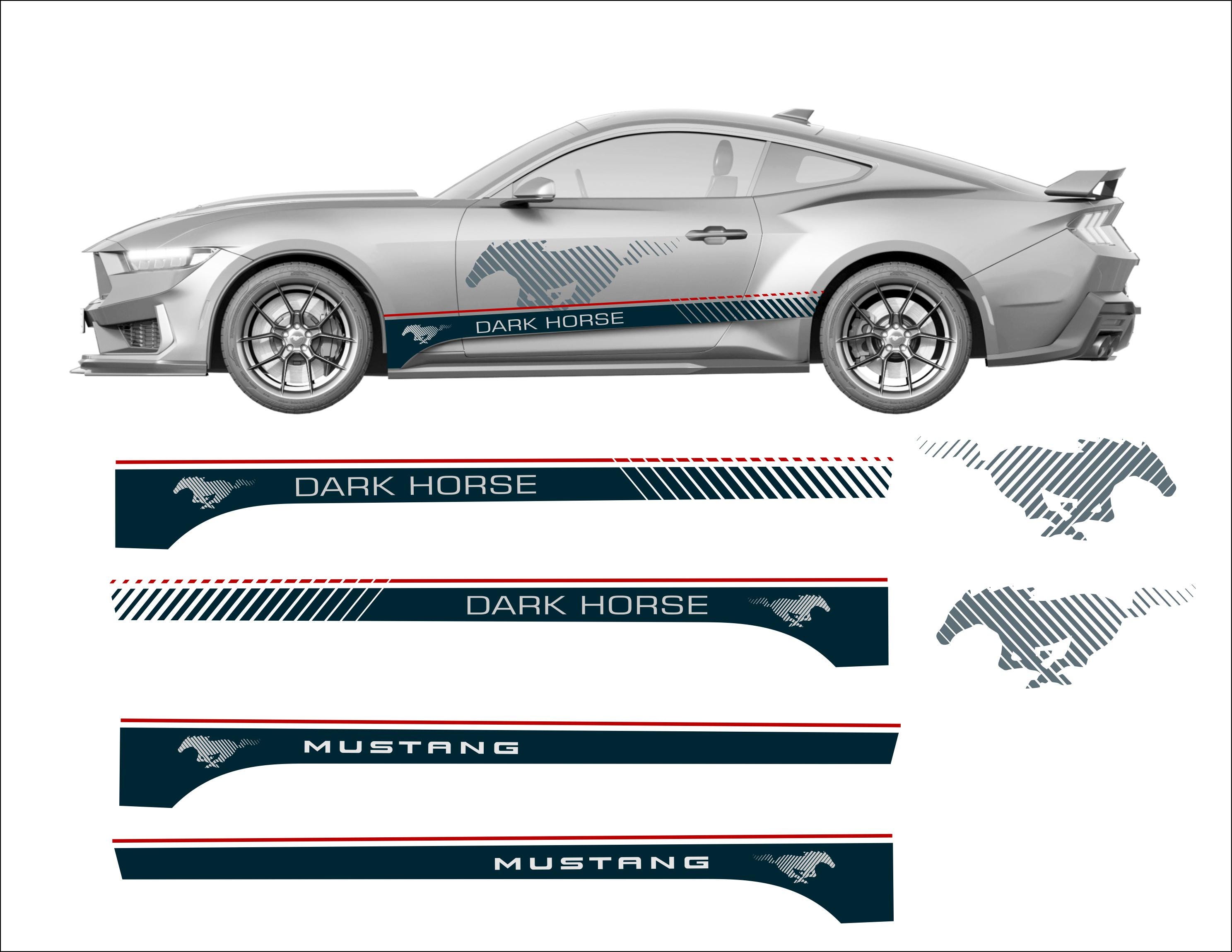 Ford Mustang (7 Gen) SVG Bundle. Racing Sport Stripes Body Decal Design ...