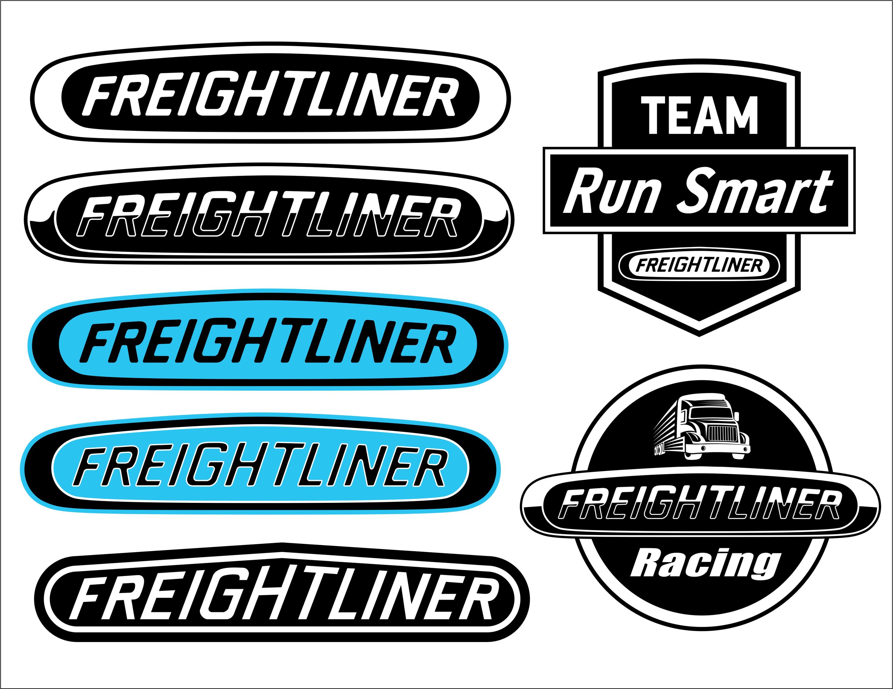 Truck Freightliner Design Elements, Badges, Stickers SVG Bundle. Retro ...