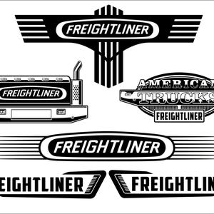 Truck Freightliner Design Elements, Badges, Stickers SVG Bundle. Retro ...