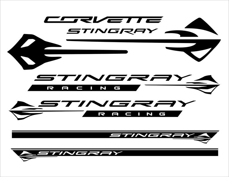 Chevrolet Corvette C8 Z06, Stingray Silhouettes SVG Bundle. Classic ...