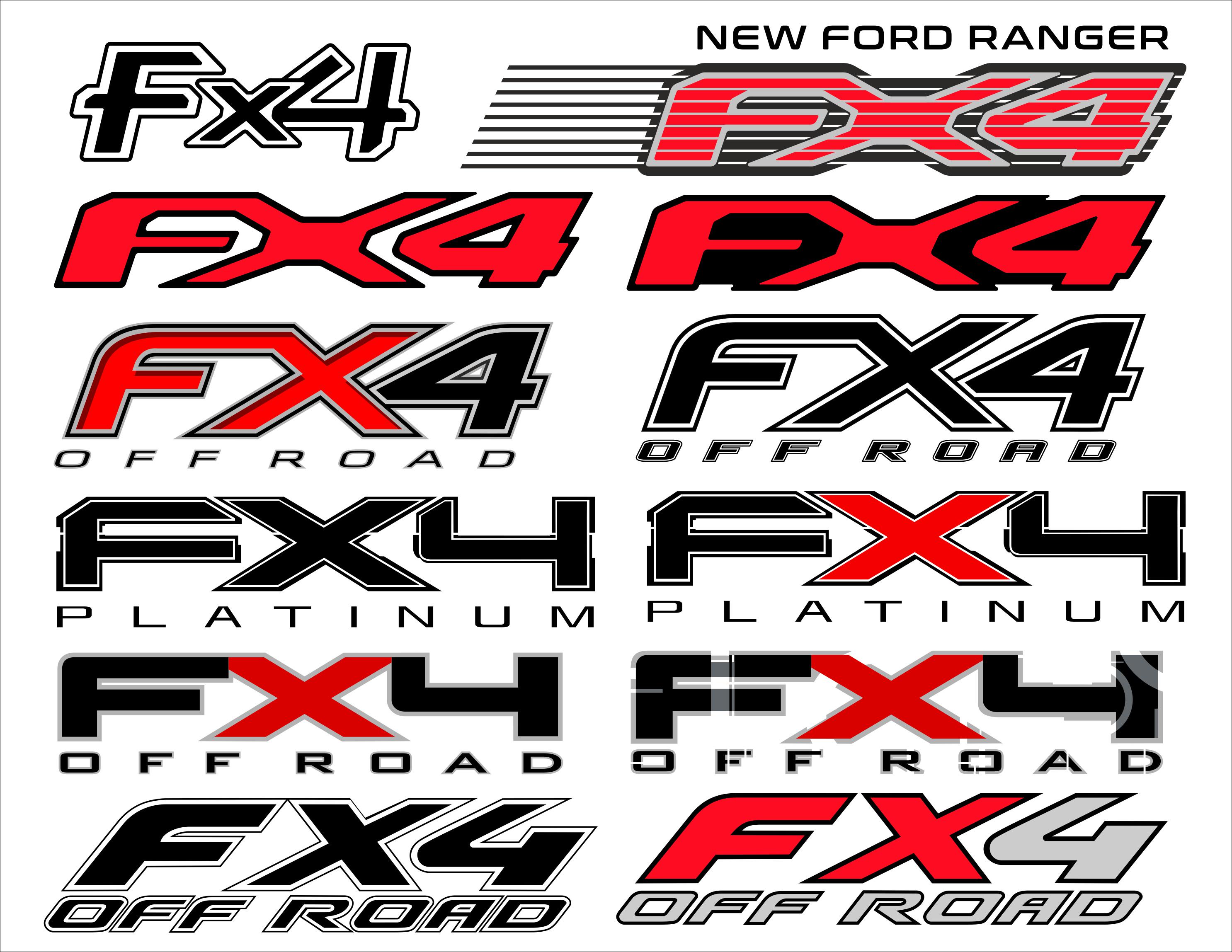 Ford Truck off Road 4x4, Fx4 Bedside Badges Stickers Decals SVG Bundle ...