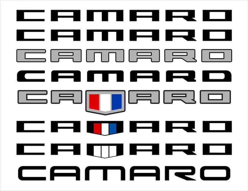 Chevrolet Camaro Grill, Fender, Door Badges SVG Bundle. Panther ...