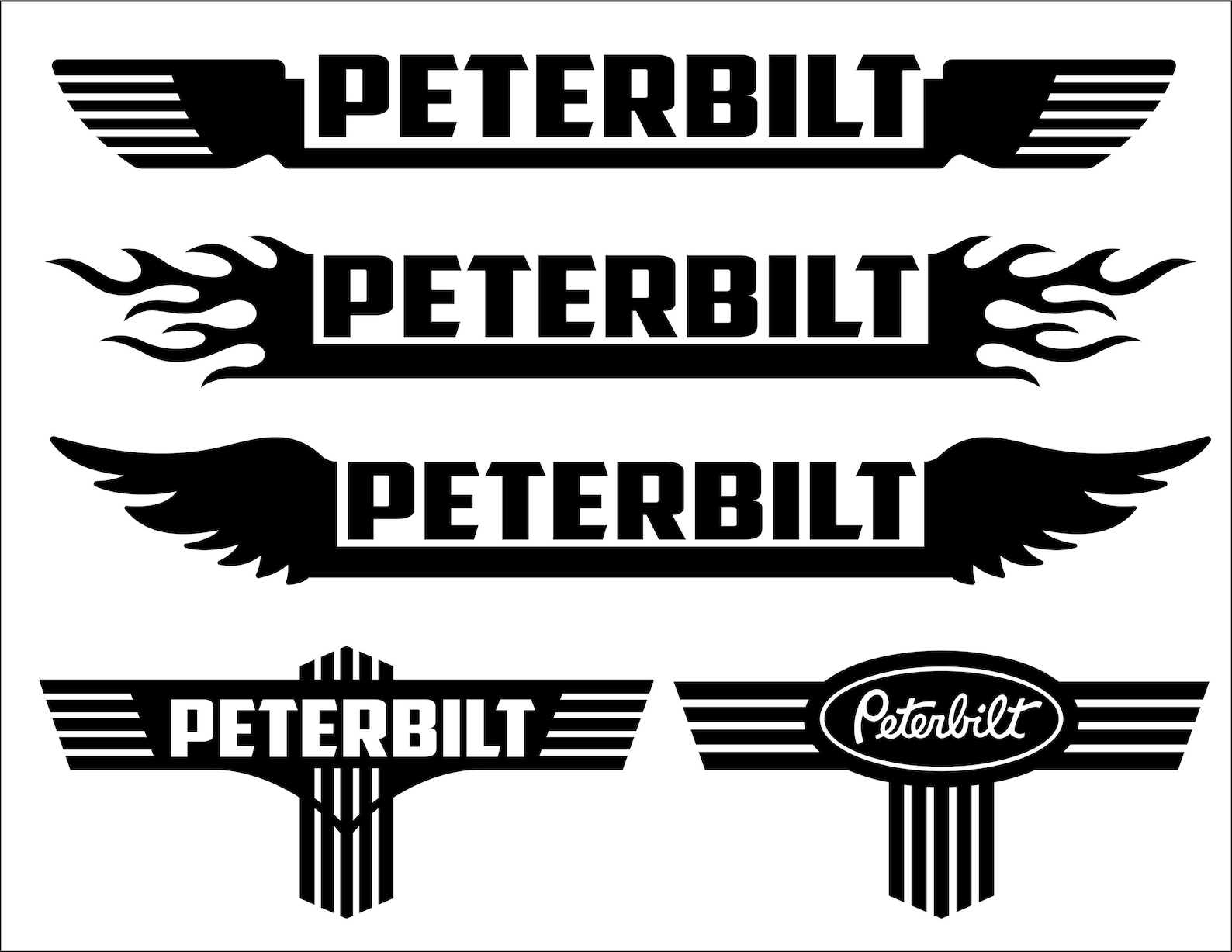 Truck Peterbilt Design Elements, Badges, Stickers SVG Bundle. Retro ...